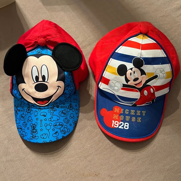 Disney | Accessories | Set Of 2 Disney Baseball Caps Mickey Mouse Like ...